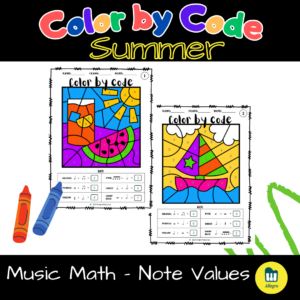 Summer Color by Code - Note Values | Made By Teachers
