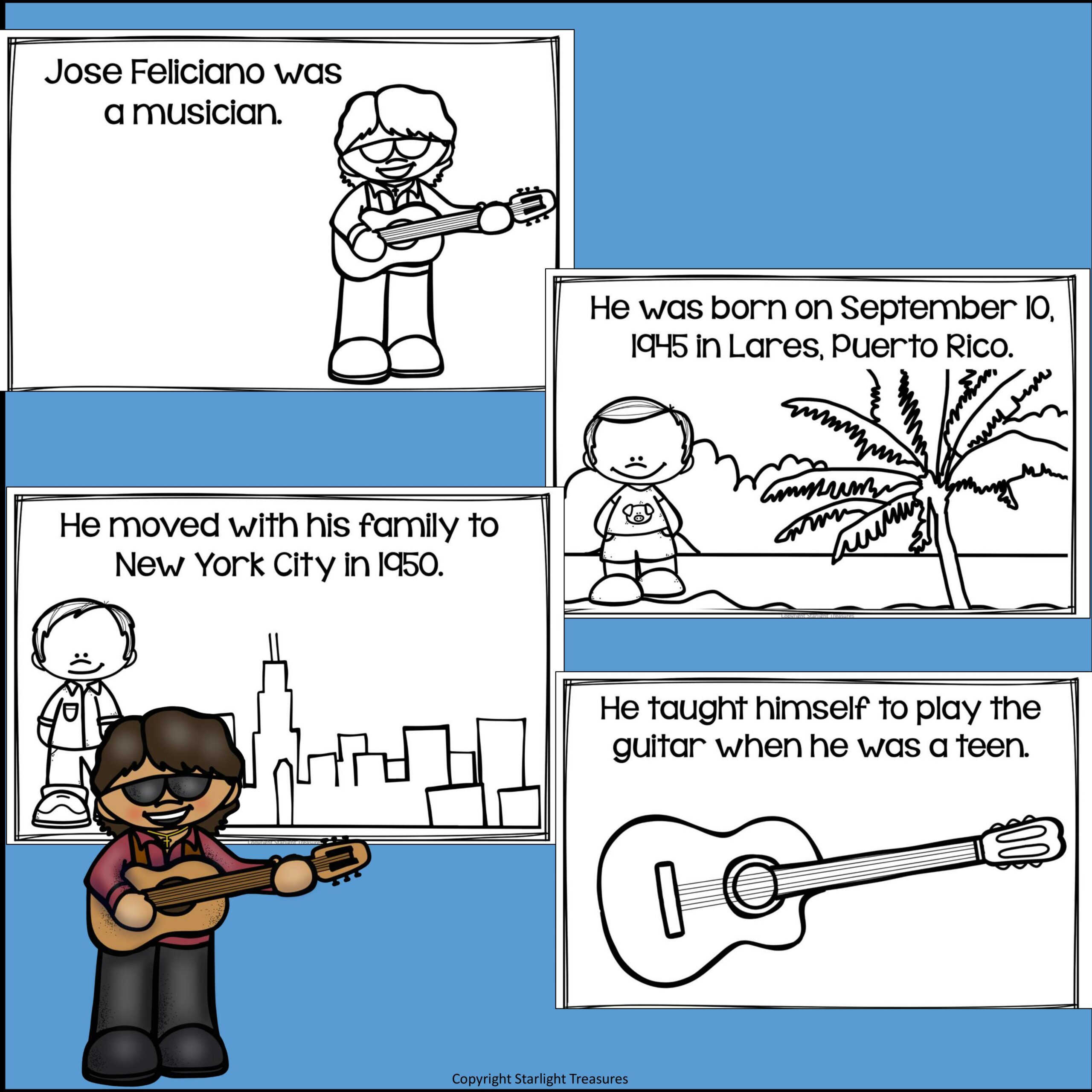 José Feliciano Mini Book for Early Readers: Hispanic Heritage Month ...