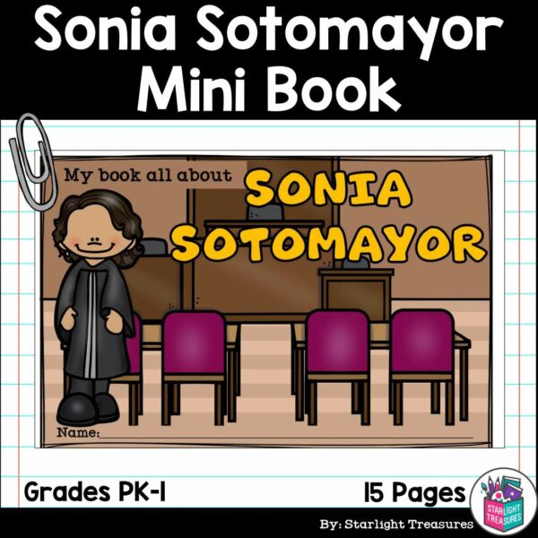 Sonia Sotomayor Mini Book for Early Readers: Hispanic Heritage Month ...