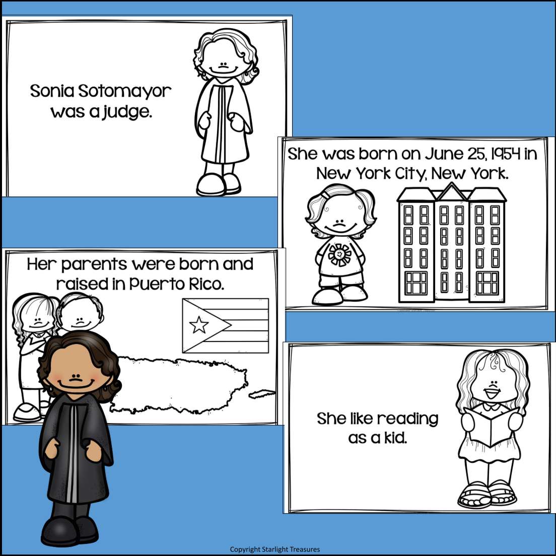 Sonia Sotomayor Mini Book for Early Readers: Hispanic Heritage Month ...