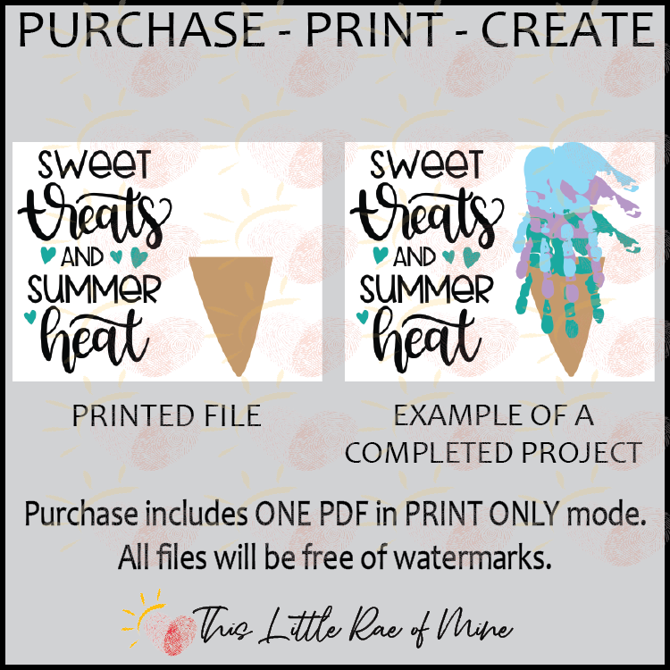 Sweet treats and summer heat - ice cream cone - Handprint Art printable ...