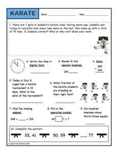 Grade 3 Math Worksheets - Sports Theme | Made By Teachers