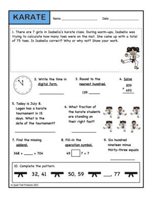 Grade 3 Math Worksheets - Sports Theme | Made By Teachers