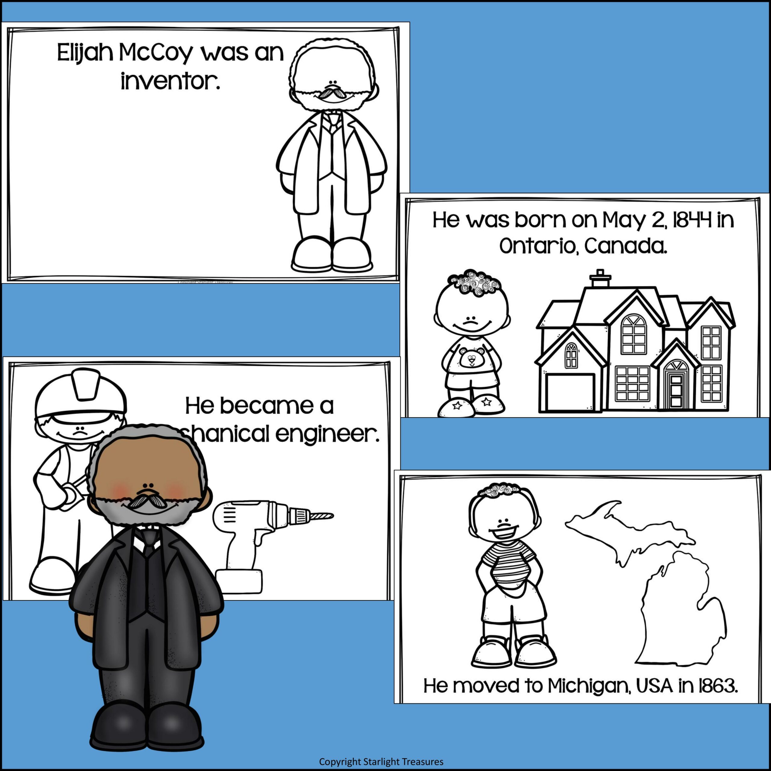 Elijah McCoy Mini Book for Early Readers: Inventors | Made By Teachers