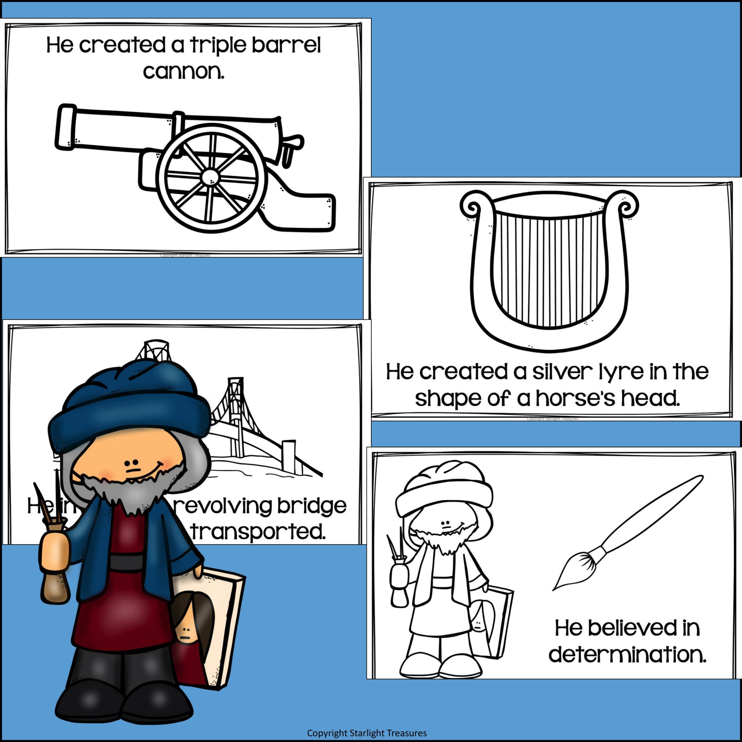 Leonardo da Vinci Mini Book for Early Readers: Inventors | Made By Teachers