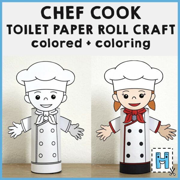Chef Cook toilet paper roll craft Printable Career Day Community Helper ...