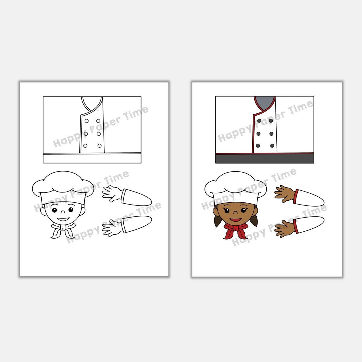 Chef Cook toilet paper roll craft Printable Career Day Community Helper ...