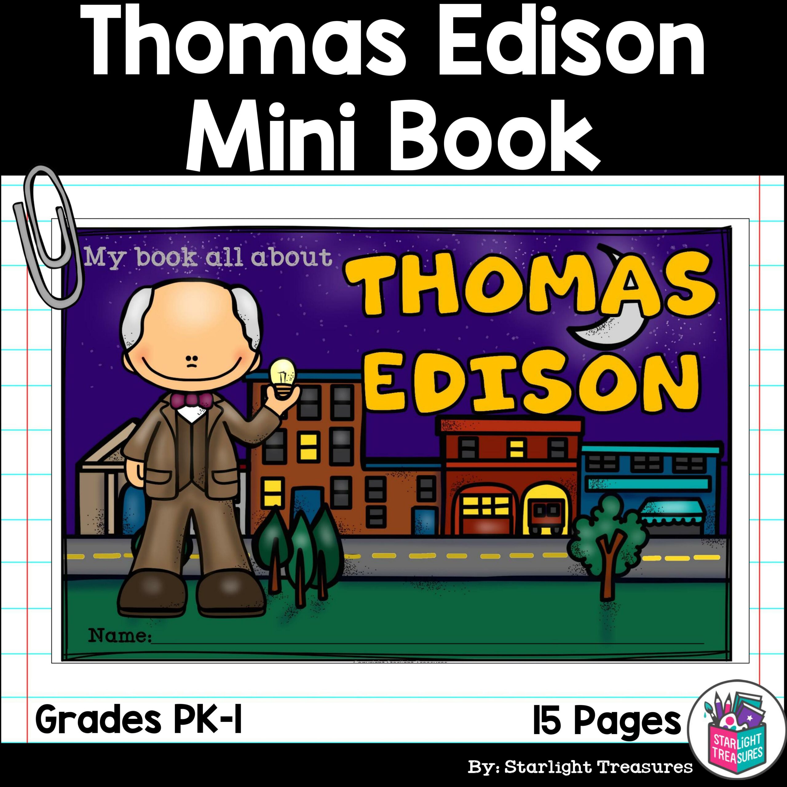 Thomas Edison Mini Book for Early Readers: Inventors | Made By Teachers