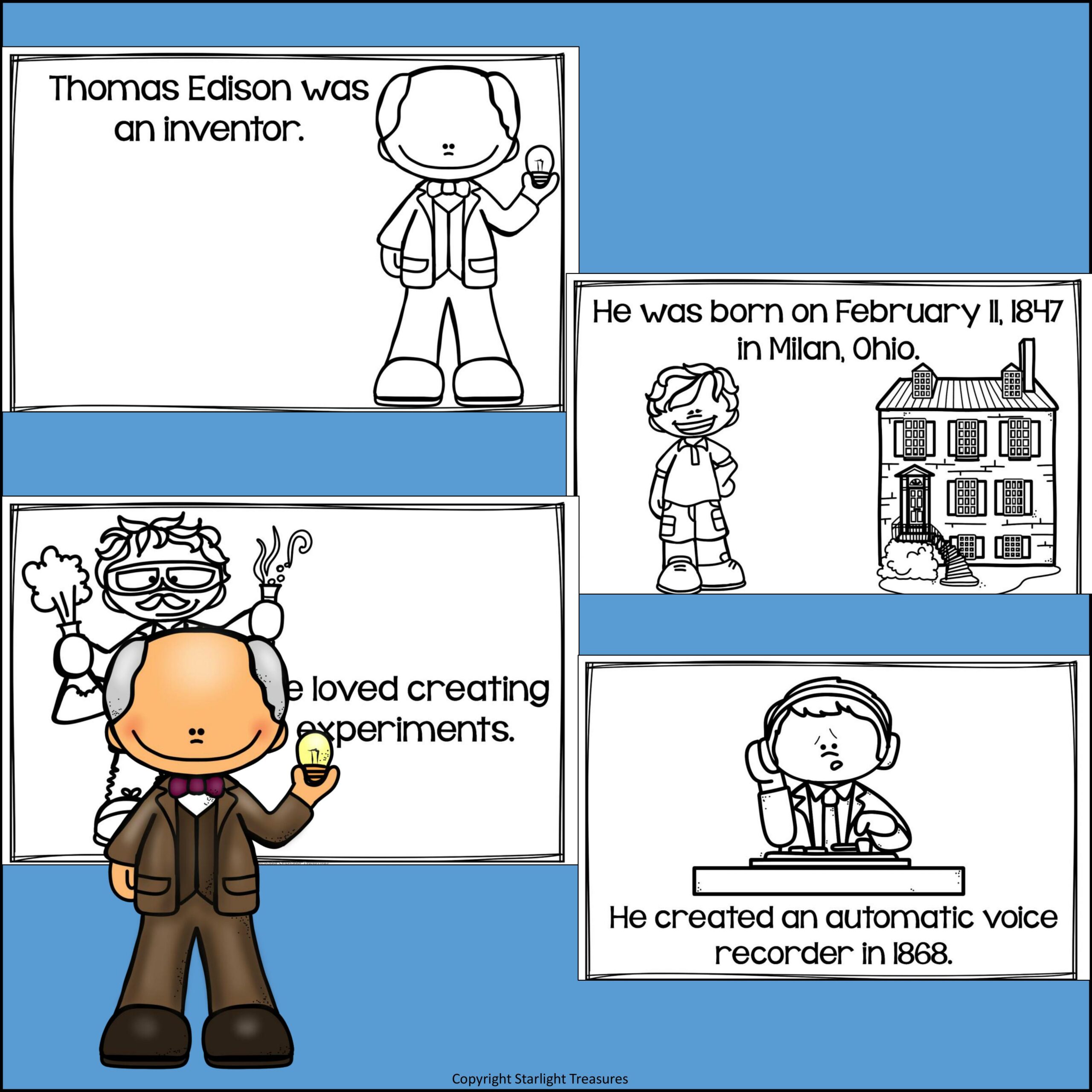 Thomas Edison Mini Book for Early Readers: Inventors | Made By Teachers