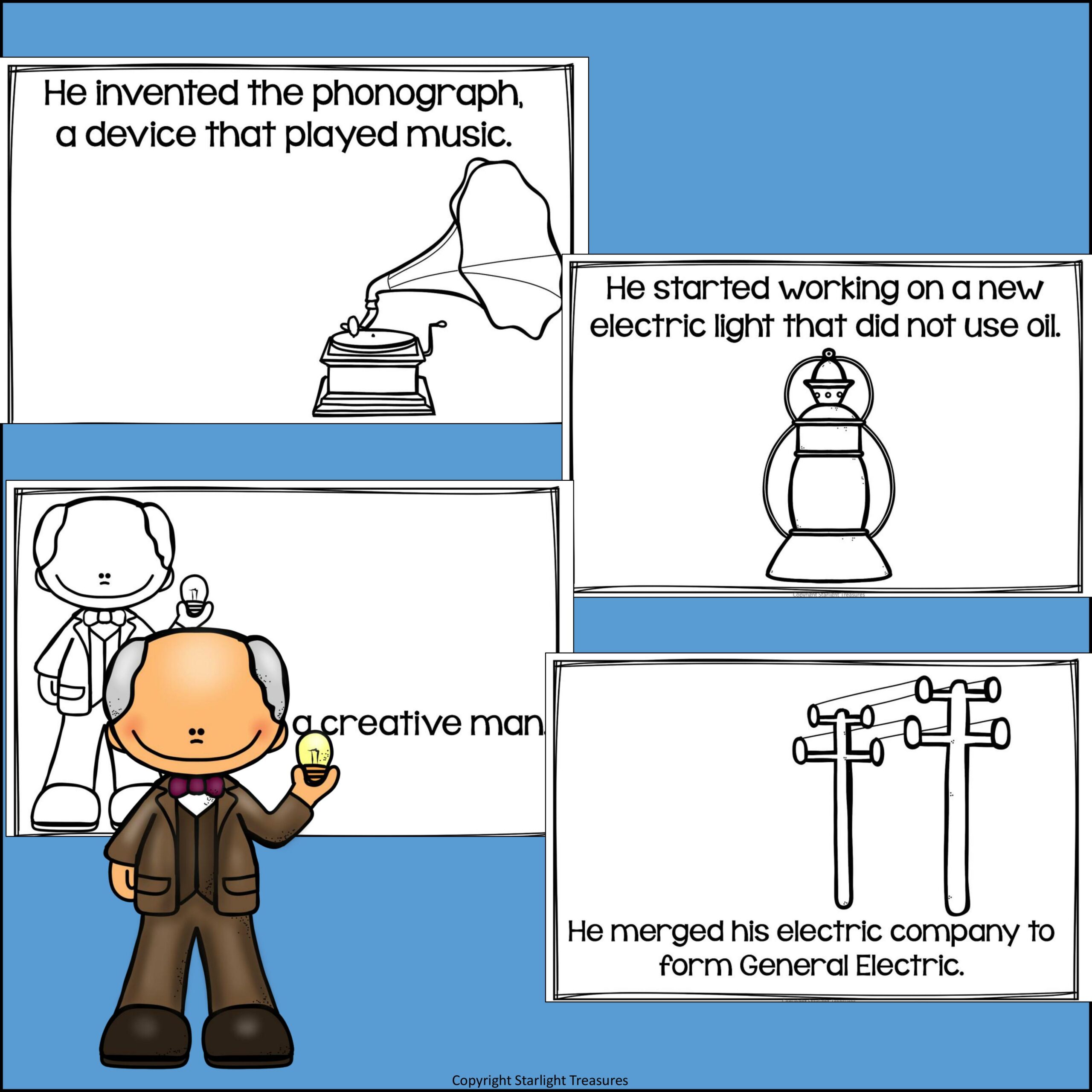 Thomas Edison Mini Book for Early Readers: Inventors | Made By Teachers