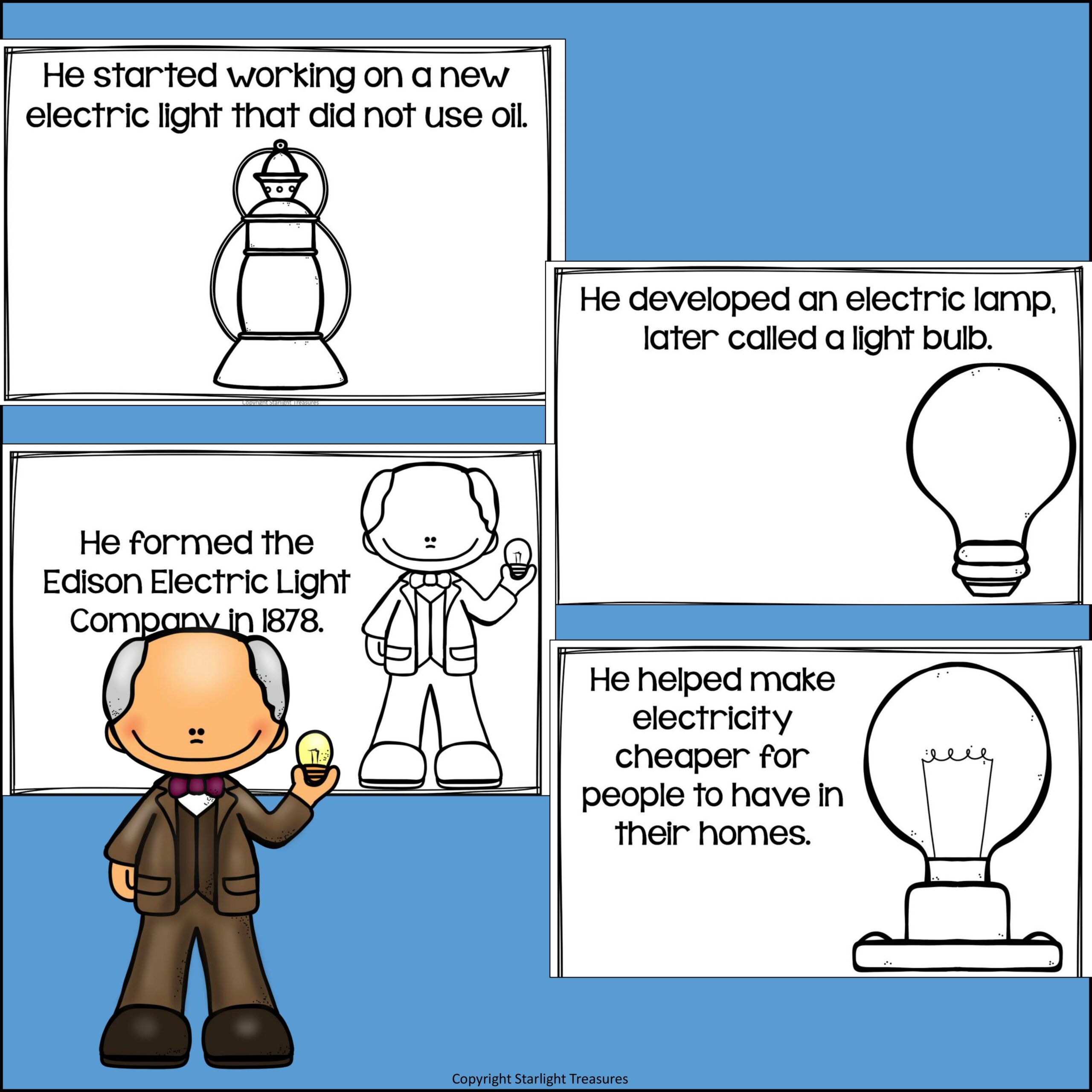 Thomas Edison Mini Book for Early Readers: Inventors | Made By Teachers