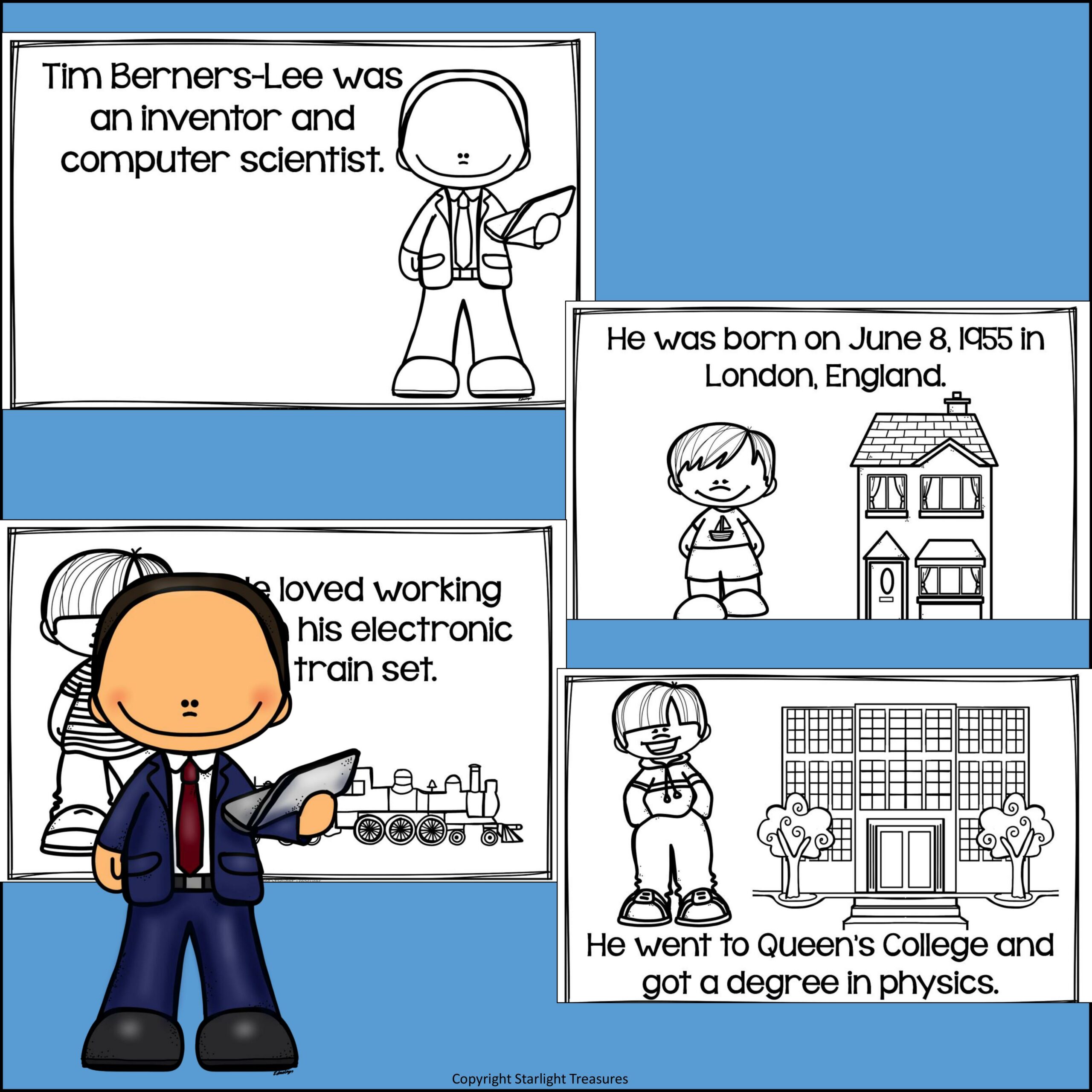 Tim Berners-Lee Mini Book for Early Readers: Inventors | Made By Teachers