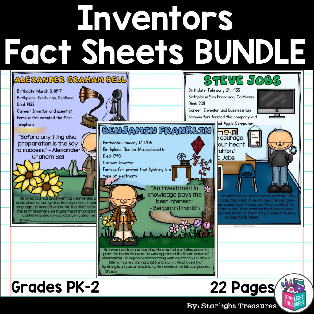 Inventors Fact Sheets for Early Readers | Made By Teachers