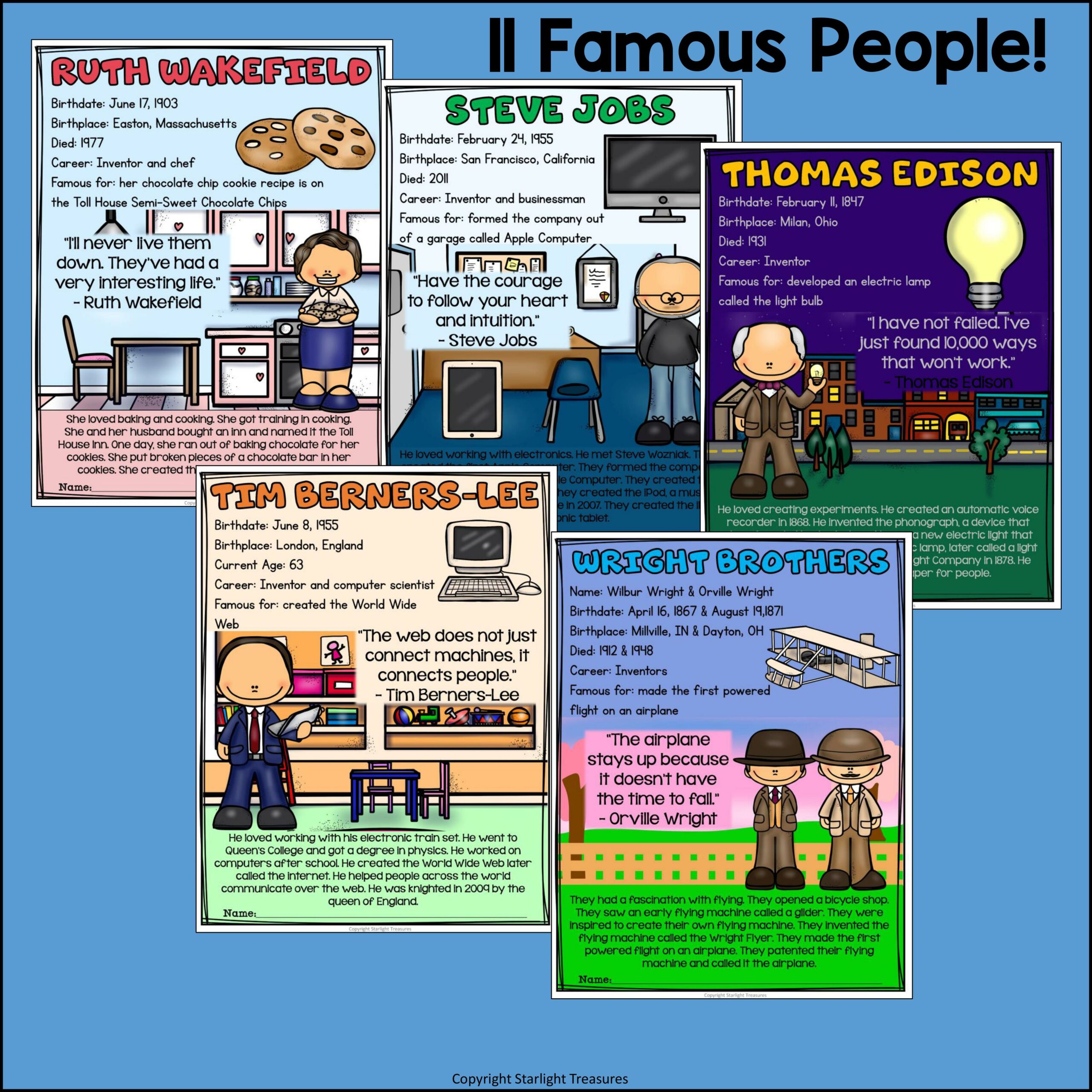 Inventors Fact Sheets for Early Readers | Made By Teachers