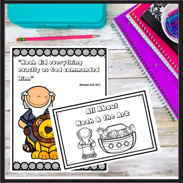 Noah's Ark Bible Lesson with Visuals, mini-book, and sequence Cut and ...