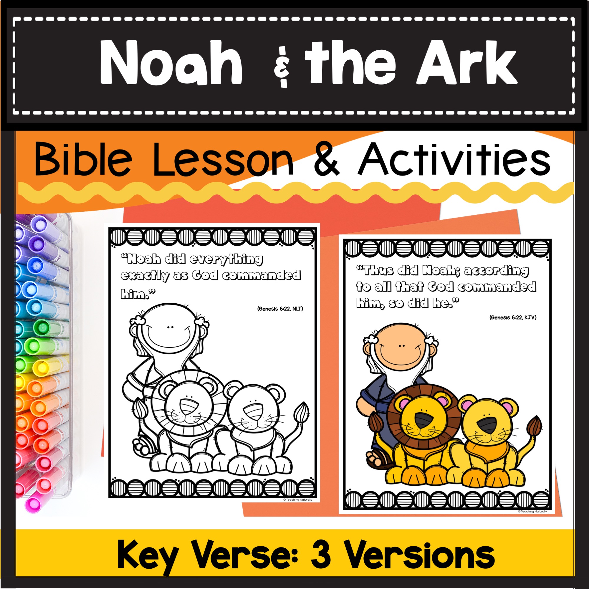 Noah's Ark Bible Lesson with Visuals, mini-book, and sequence Cut and ...