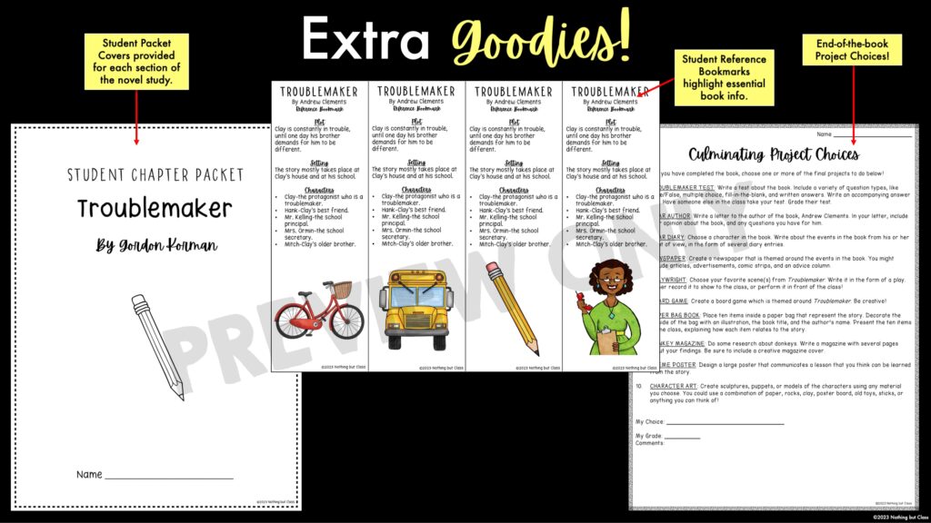 Troublemaker Novel Study Unit | Made By Teachers
