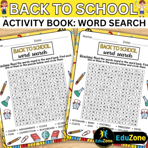 Engage Students with Back to School Word Search Activity Book For Kids ...