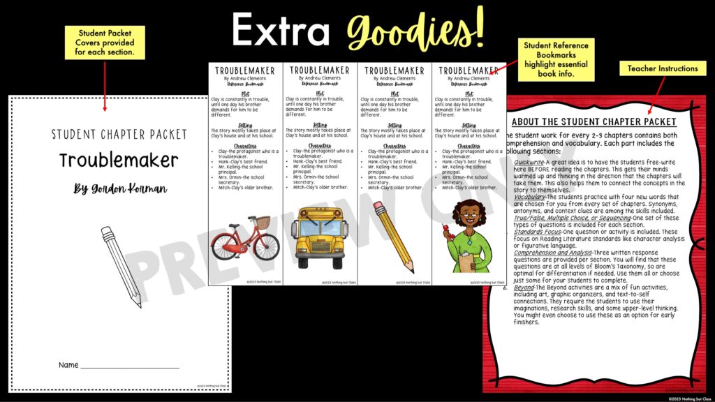 Troublemaker Comprehension and Vocabulary Pack | Made By Teachers