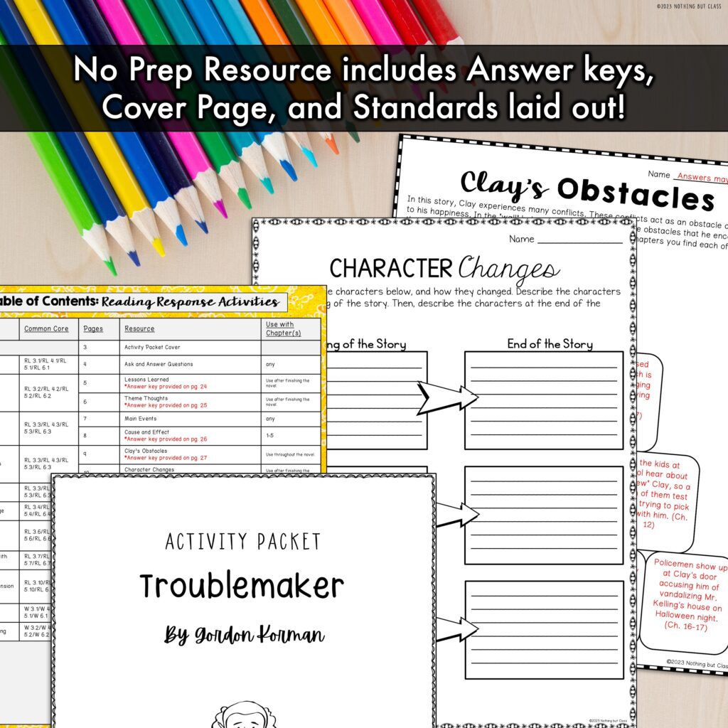 Troublemaker by Andrew Clements | Activities and Projects | Made By ...
