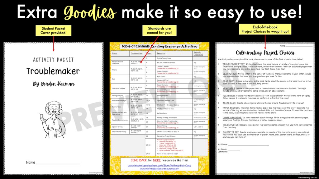 Troublemaker by Andrew Clements | Activities and Projects | Made By ...