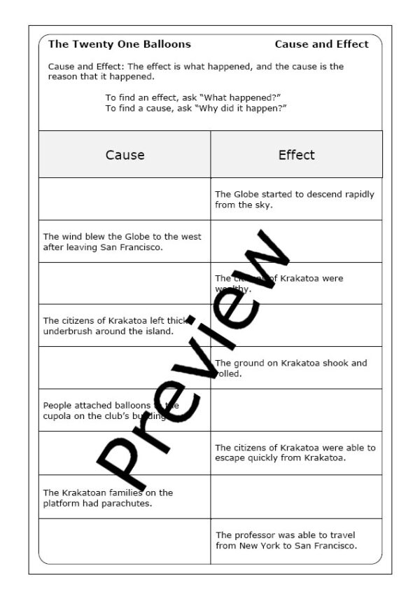 William Pene du Bois "The Twenty One Balloons" worksheets - Made By ...