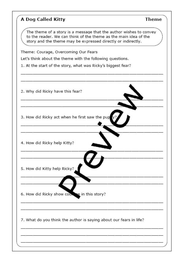 Bill Wallace "A Dog Called Kitty" worksheets | Made By Teachers