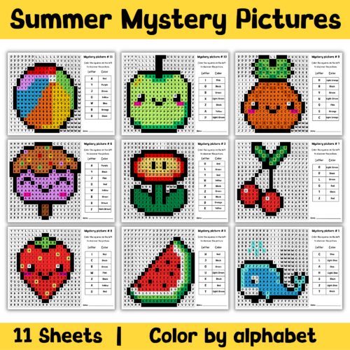 Summer mystery picture - Color by Letter - Letter Recognition Alphabet ...