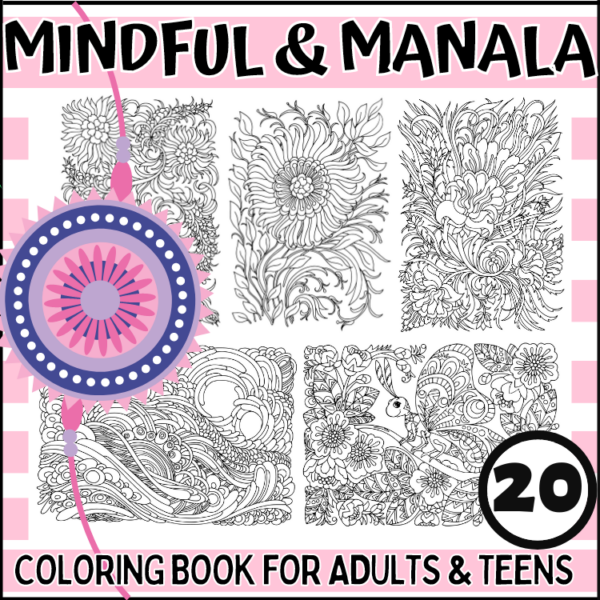 Mindful Coloring Pages/Mandala Coloring Pages/Big Kids &Adult Coloring ...