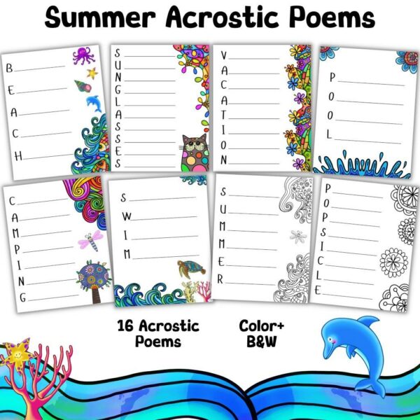 Summer Acrostic Poems | last week of school activities | Summer writing ...