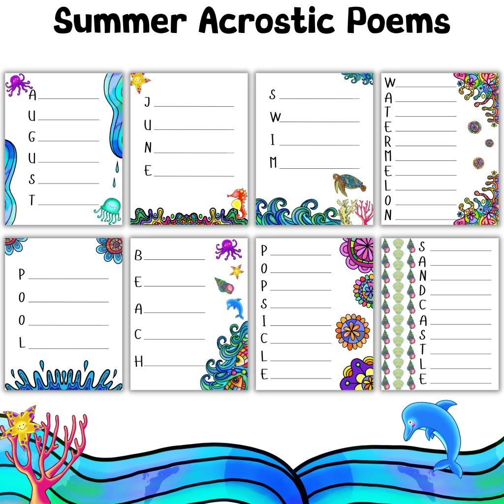 Summer Acrostic Poems | last week of school activities | Summer writing ...