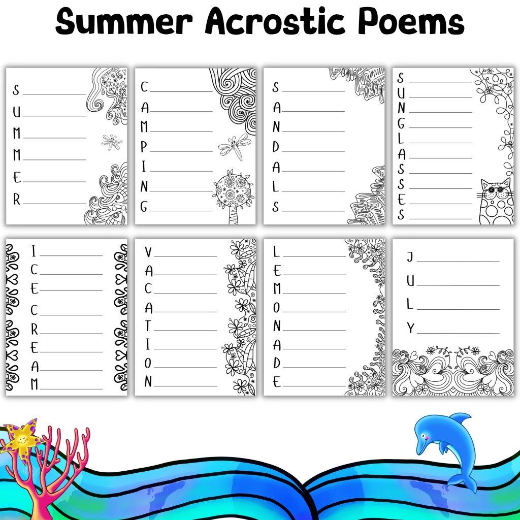 Summer Acrostic Poems | last week of school activities | Summer writing ...