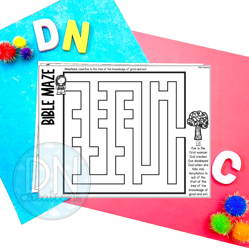 Adam and Eve Bible Activities l Adam and Eve Worksheets for Sunday ...