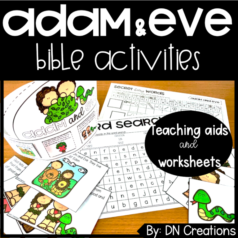 Adam and Eve Bible Activities l Adam and Eve Worksheets for Sunday ...