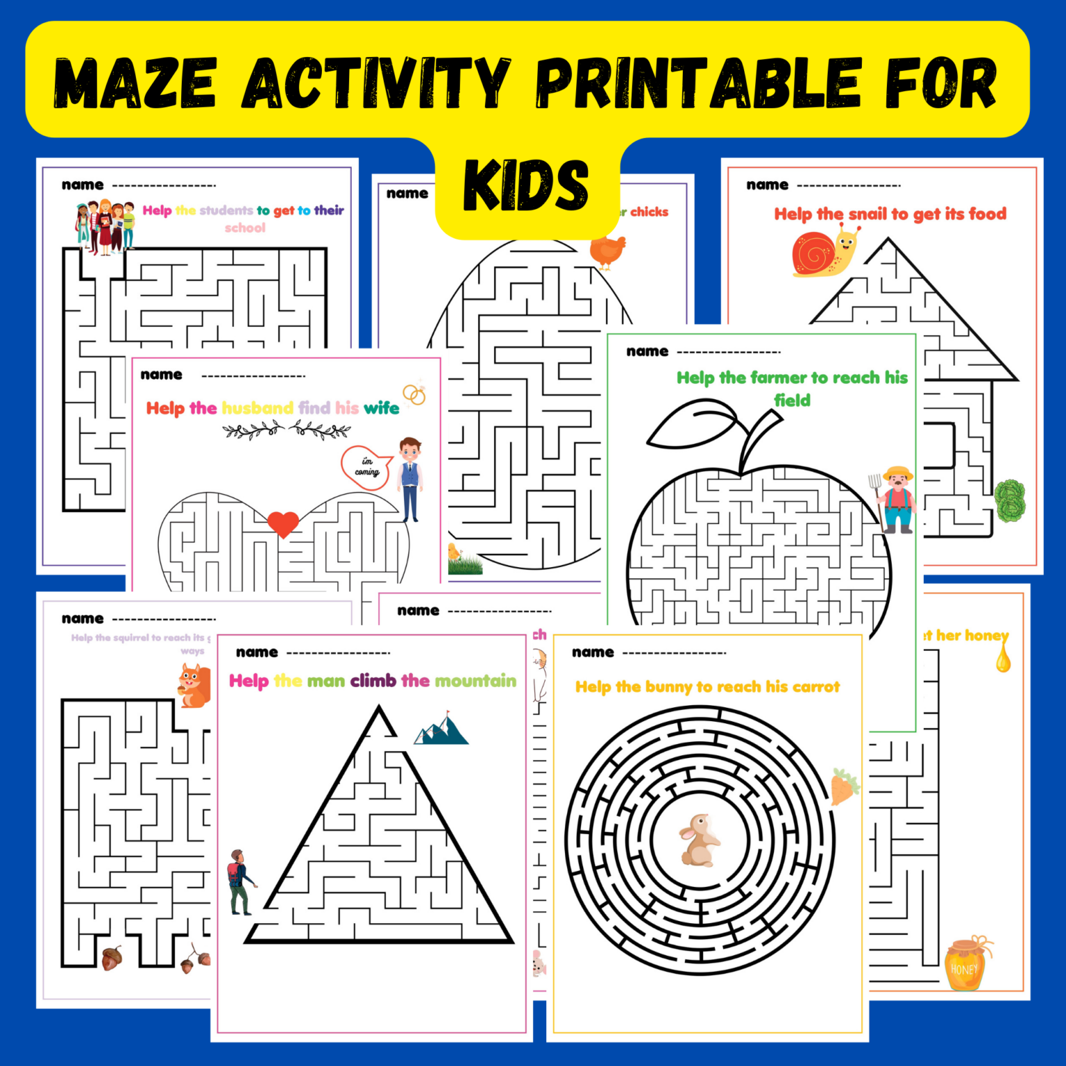 Mazes For Kids,An Amazing Fun Maze Activity Printable for Kids,Easy to Challenge | Made By Teachers