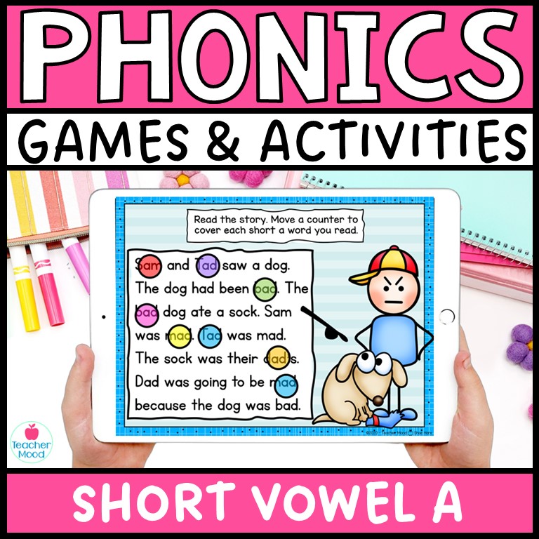 Phonics Games | Short A CVC Words | Short Vowels Literacy Centers ...