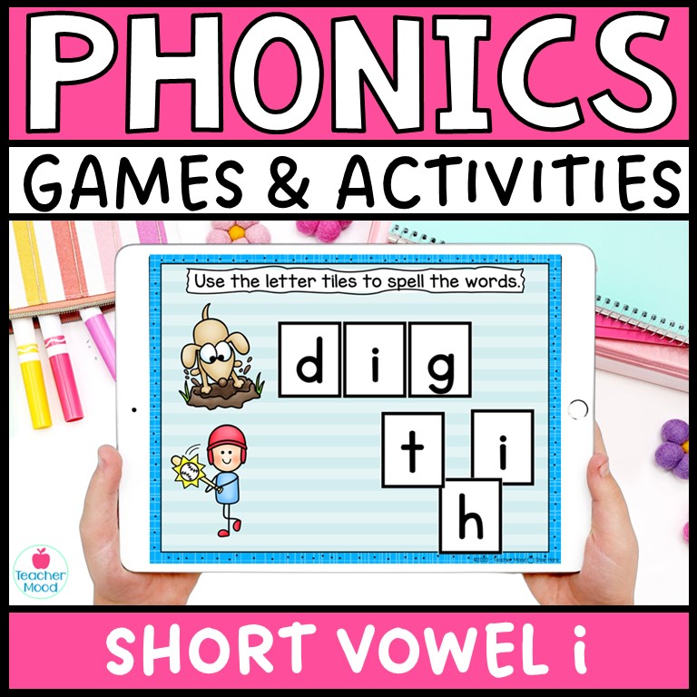 Phonics Games | Short i CVC Words | Short Vowels Literacy Centers ...