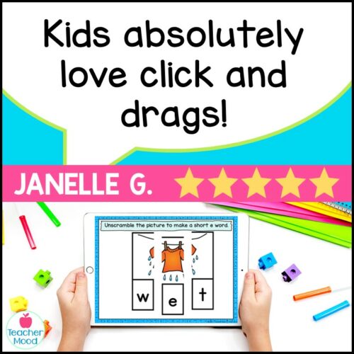 Phonics Games | Short E CVC Words | Short Vowels Literacy Centers ...