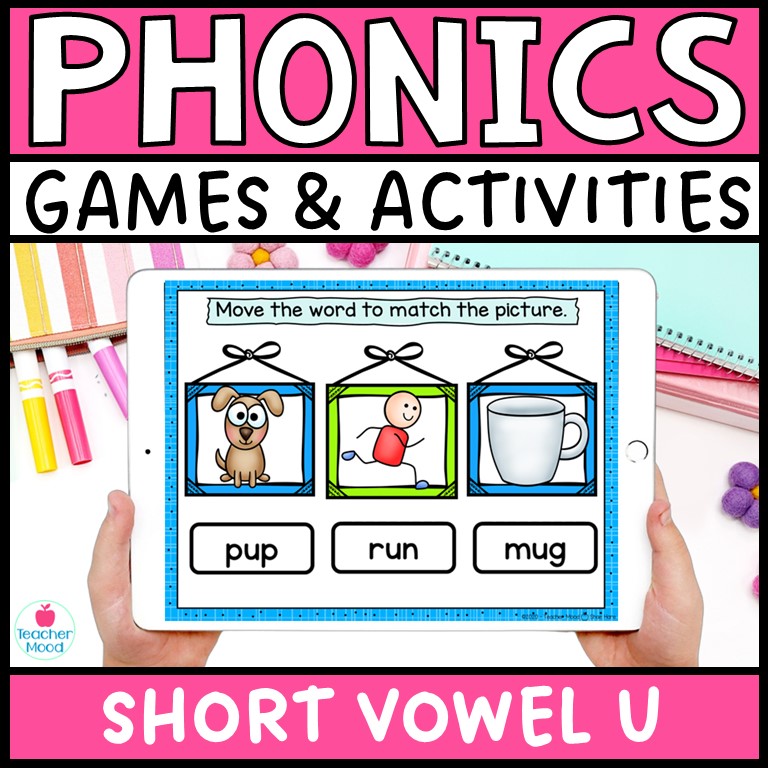 Phonics Games | Short U CVC Words | Short Vowels Literacy Centers ...
