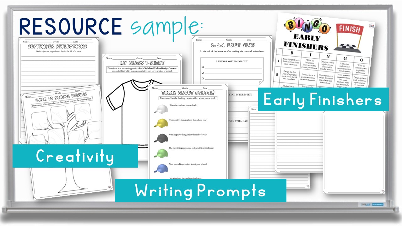 September Emergency Sub Plans Middle School ELA Mini Lessons - Print ...