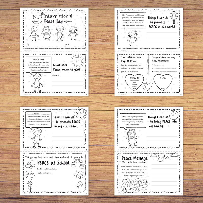 International Peace Day Mini Book and Banner/Pennant | Made By Teachers