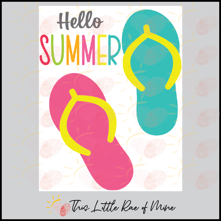 Hello Summer - Flip Flops - footprint Art - printable - Summer ...