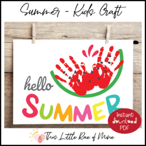 Hello Summer - watermelon - Handprint Art - printable - Summer ...