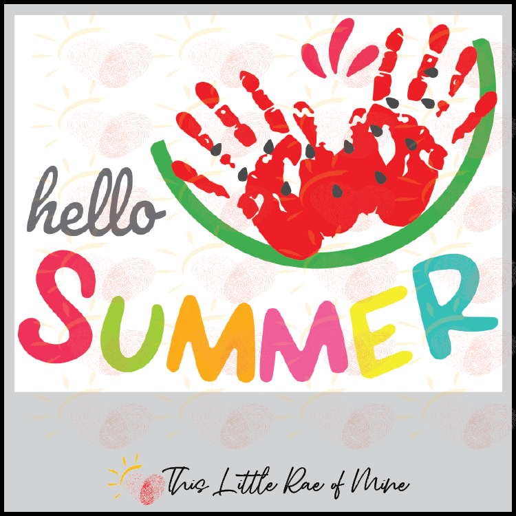 Hello Summer - watermelon - Handprint Art - printable - Summer ...