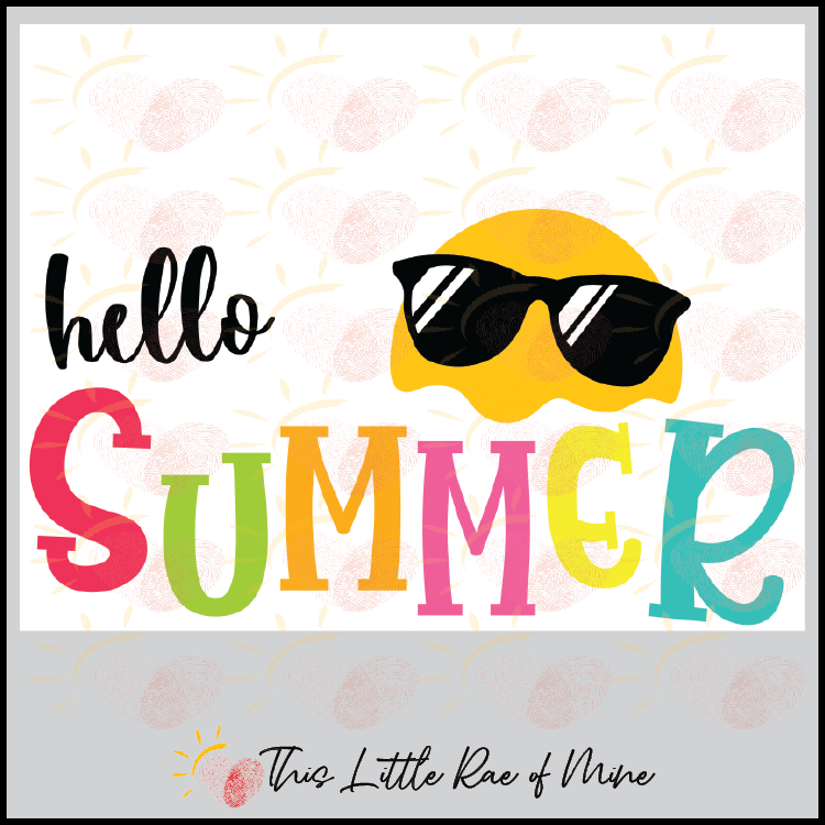 Hello Summer - sun - fingerprint Art - printable Summer keepsake - FREE ...