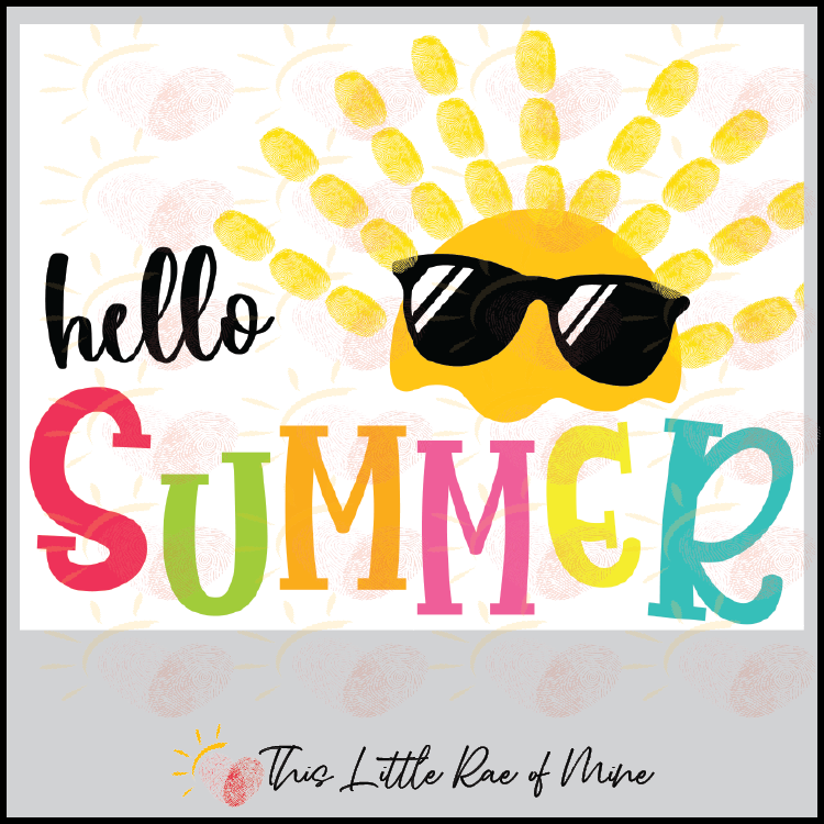 Hello Summer - sun - fingerprint Art - printable Summer keepsake - FREE ...