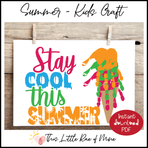 Stay cool this summer - ice cream cone - Handprint Art - printable ...