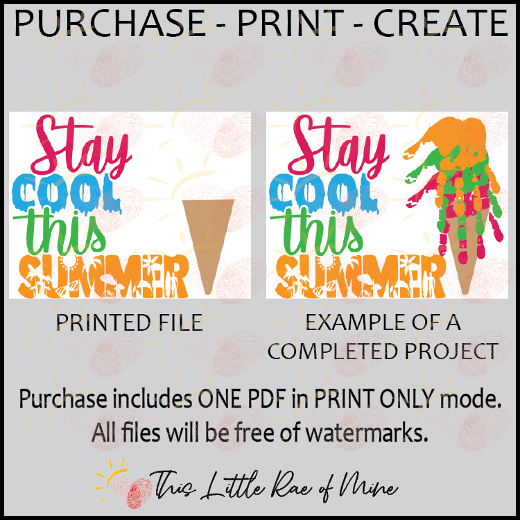 Stay cool this summer - ice cream cone - Handprint Art - printable ...