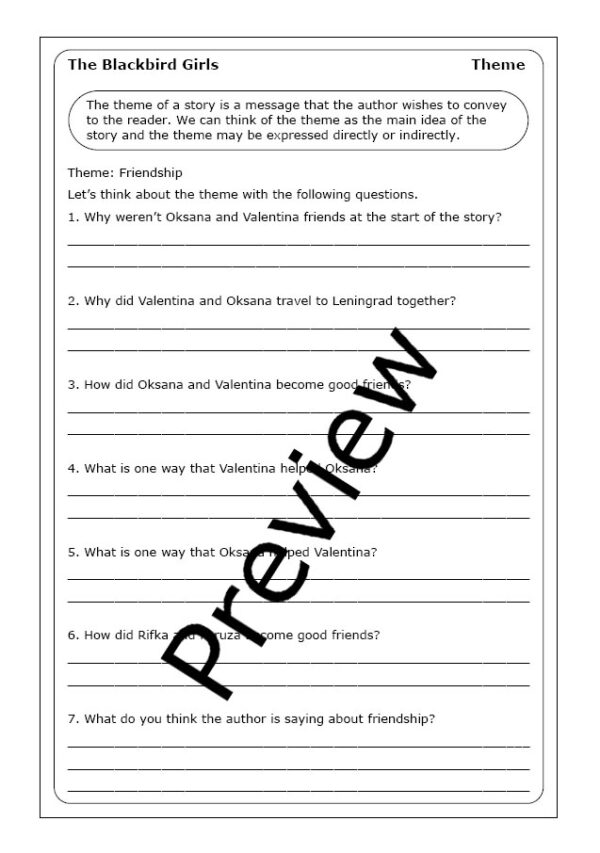 Anne Blankman "The Blackbird Girls" worksheets | Made By Teachers