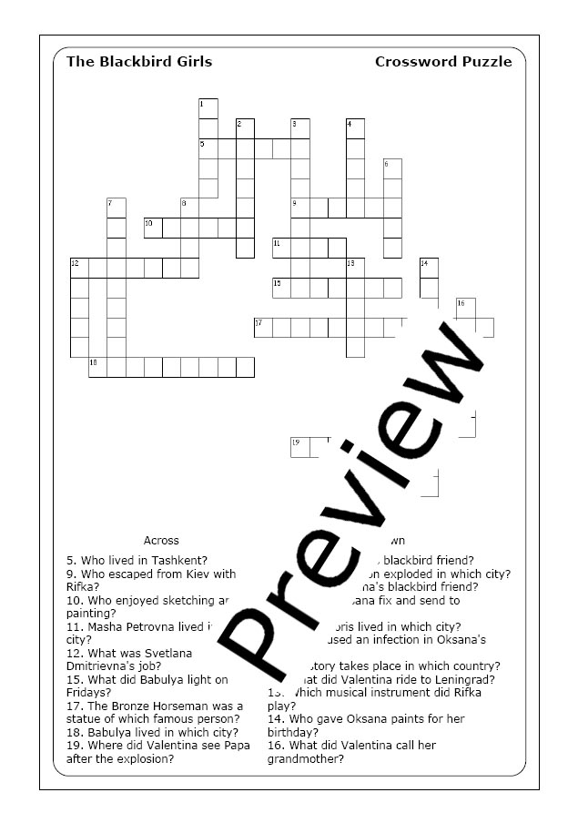 Anne Blankman "The Blackbird Girls" worksheets | Made By Teachers